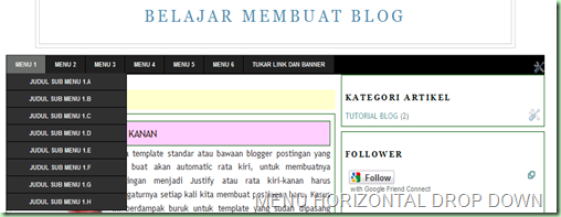 MENU HORIZONTAL DROPDOWN SUB MENU